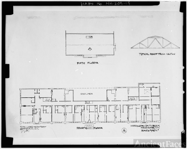 19. FOURTH FLOOR PLAN, FIFTH FLOOR PLAN, AND TYPICAL ROOF...