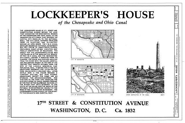 HABS DC,WASH,12- (sheet 1 of 5) - Lock Keeper's House,...