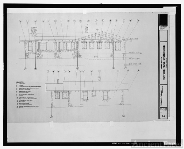 Exterior elevations (east and south). Sheet A-4.