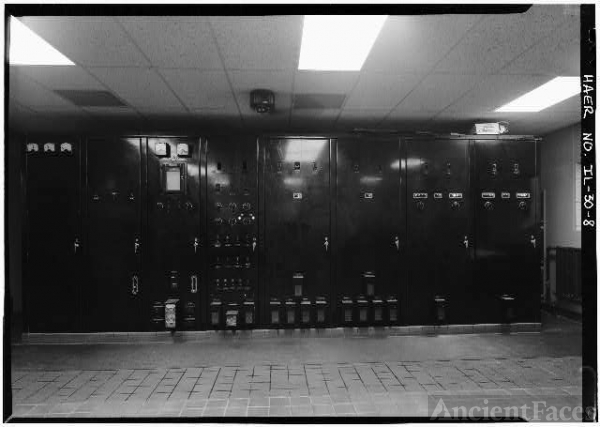 8. INTERIOR VIEW OF CENTRAL CONTROL STATION, WITH A...