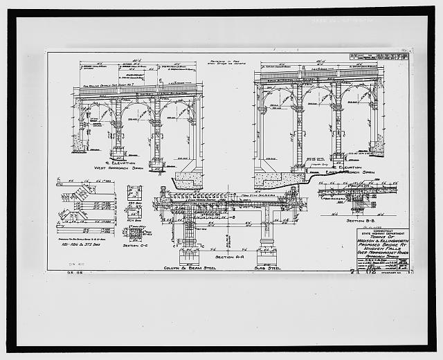 16. Photocopy of blueprint, Proposed Bridge at Ninevah...