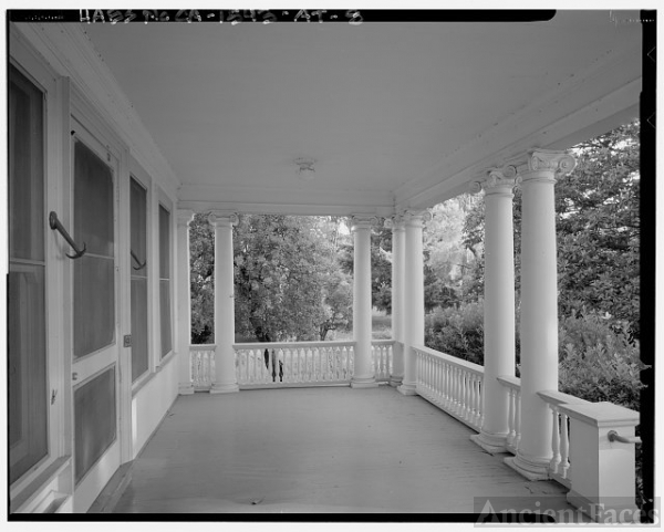 VIEW OF FRONT PORCH SOFFIT AND DETAILING; CAMERA FACING...