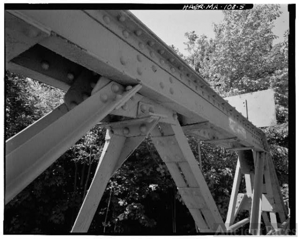 5. Detail of upper chord connections, west truss looking...