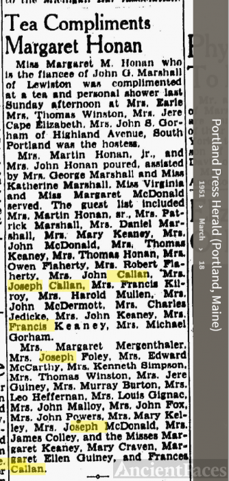 Margaret Mary Honan-Marshall--Portland Press Herald (Portland, Maine ...