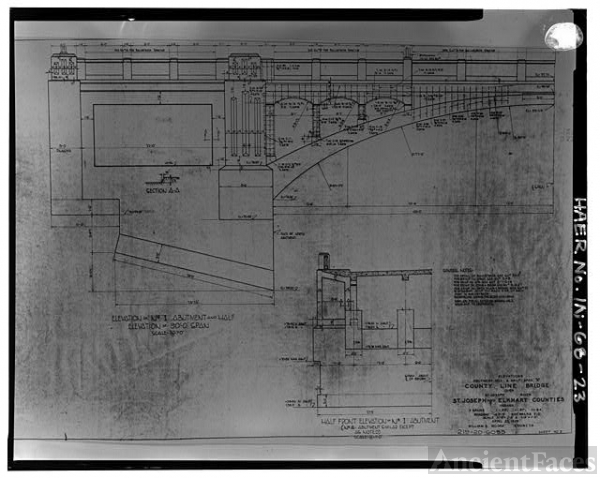 23. ELEVATIONS ABUTMENT #1 & HALF SPAN, Sheet No. 2