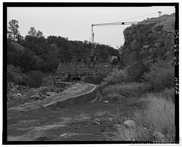 66. VIEW SHOWING REMAINS OF HEADGATES AND CANAL - Folsom...