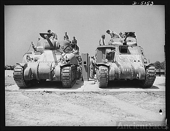 Fort Knox. M-4 tanks and crews. A new member of our...