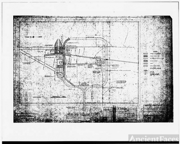 62. Photograph of line drawing. SITE PLAN OF LAUNCH...