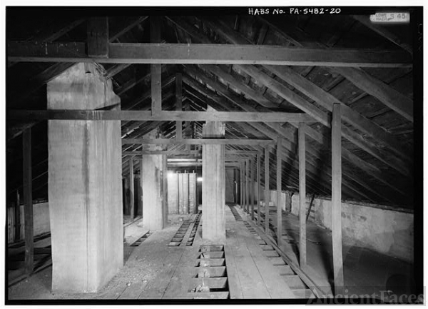 20. INTERIOR, ATTIC, LOOKING WEST - Levi Springer House,...