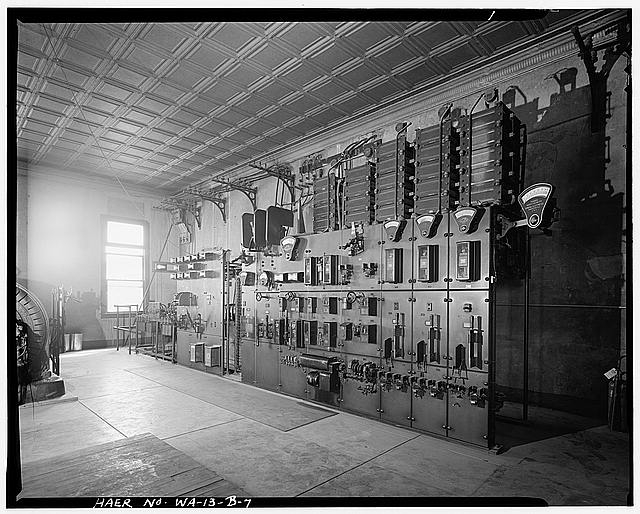 7. INTERIOR VIEW SHOWING SWITCHBOARDS AND GENERATOR...