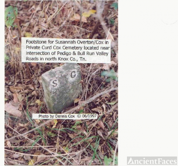 Susan (Overton) Cox Footstone