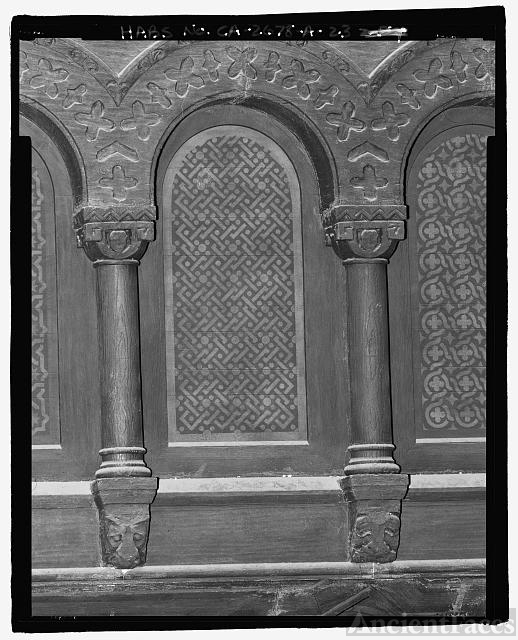 Powell Library main reading room ceiling, rotunda drum...