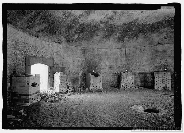 8. INTERIOR OF BIG KILN 6. NOTE MULTIPLE HOT GAS...