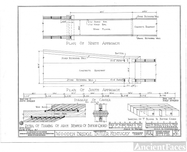 Plan of North Approach, Plan of South Approach, Diagram...