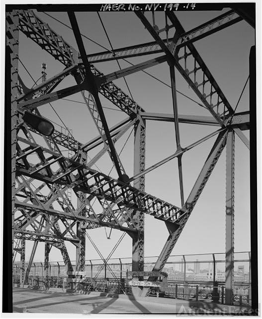 14. View of swing truss apex with major sway bracing and...