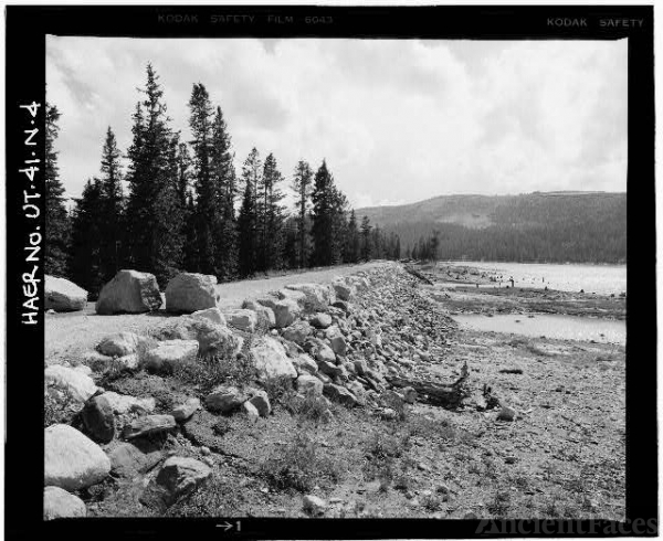 4. VIEW SHOWING CREST AND UPSTREAM FaCE OF DAM, LOOKING...
