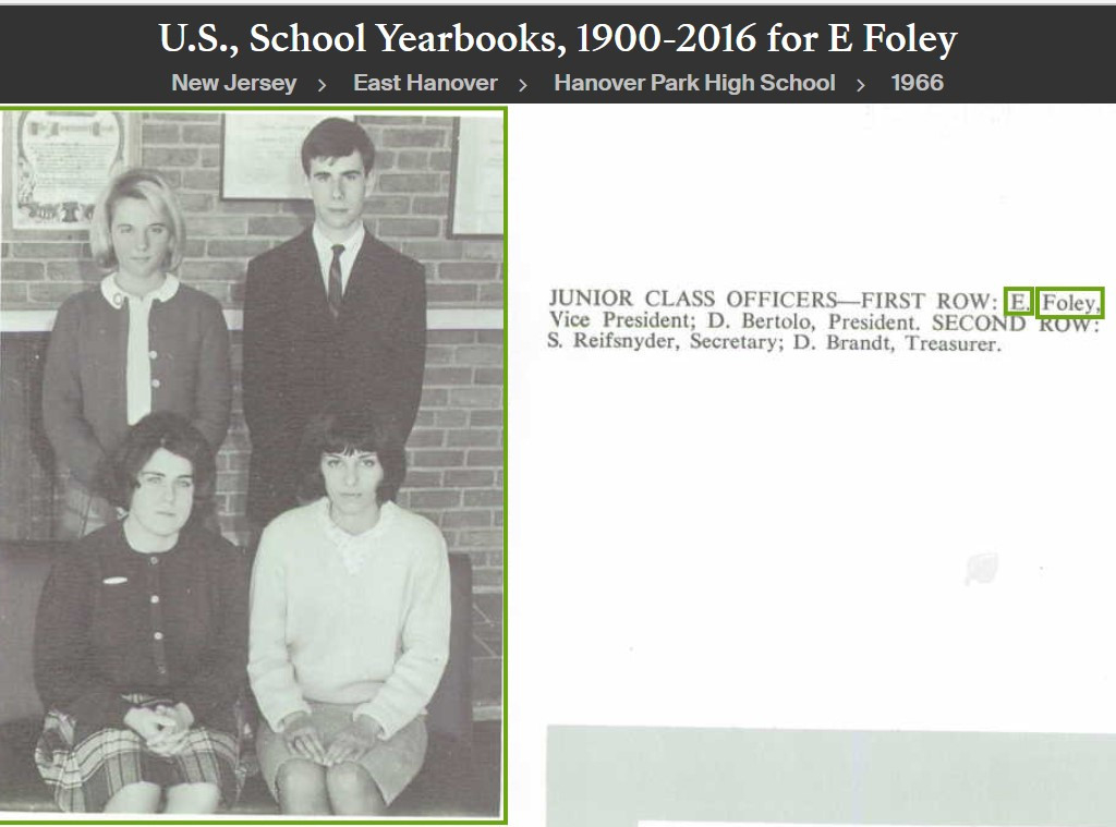 Eileen Catherine Foley-Rough--U.S., School Yearbooks, 1900-2016(1966 ...