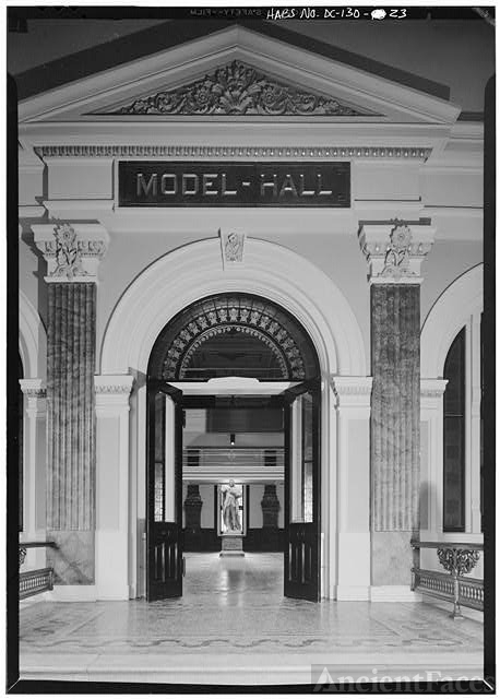 23. INTERIOR, MODEL HALL, ENTRANCE AS SEEN FROM STAIR...