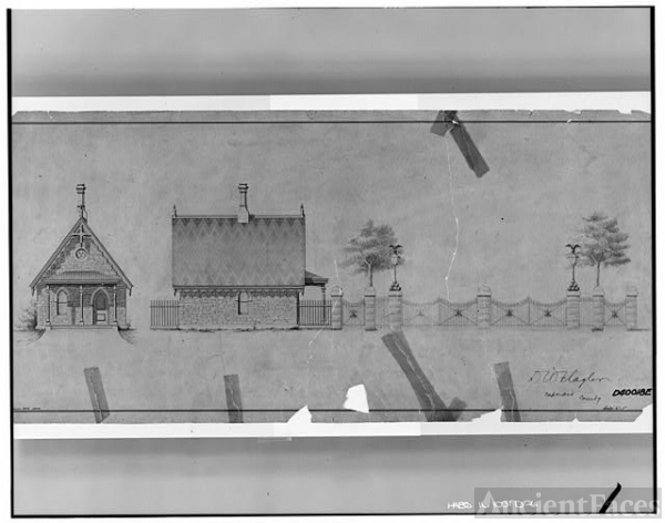 6. Photograph of an architectural drawing in possession...
