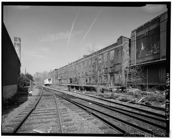 4. View facing northeast, showing the loading docks and...