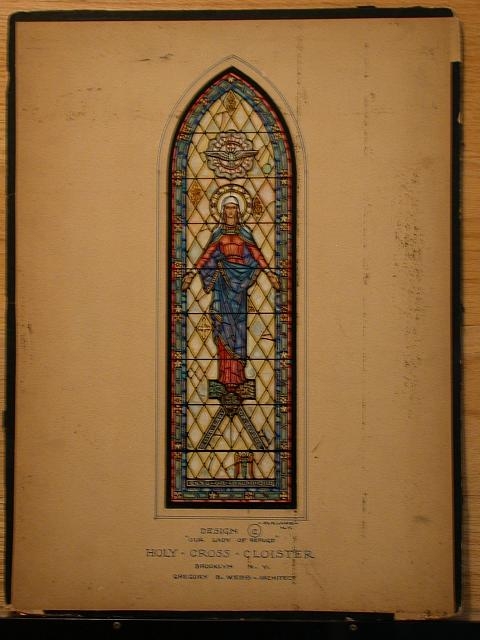 [Design drawing for stained glass window for Holy Cross...
