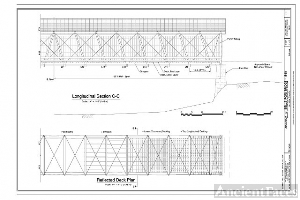 Longitudinal Section C-C, Reflected Deck Plan - Bells...