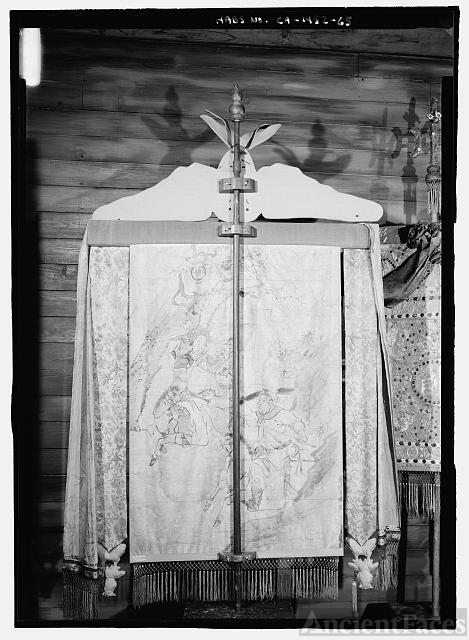 Detail view of back side of banner - Weaverville Joss...