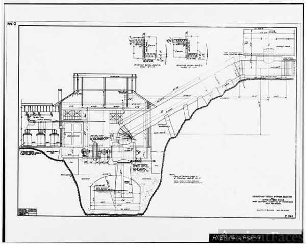 17. SECTION DRAWING OF SURGE TANK, PENSTOCK, AND...