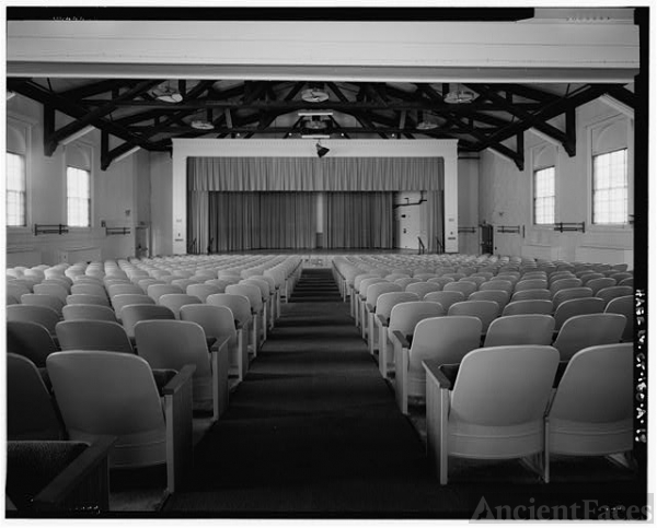 13. VIEW NORTH; INTERIOR OF COLUMBUS HALL (AUDITORIUM).