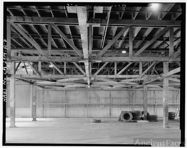 7. INTERIOR AXIAL VIEW OF NORTHERN SIDE BAY OF BUILDING...