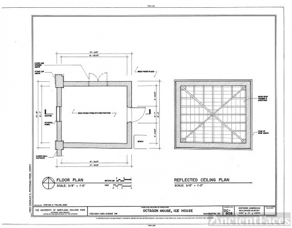 Floor Plan & Reflection Ceiling Plan - Octagon House, Ice...