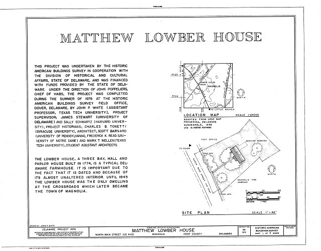 HABS DEL,1-MAG,2- (sheet 1 of 7) - Matthew Lowber House,...