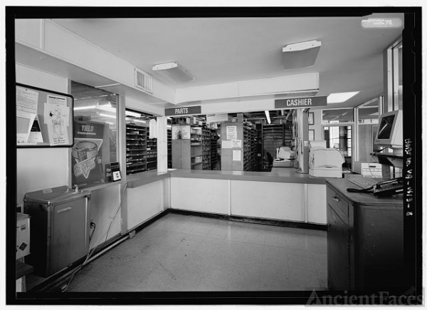 Interior view, parts and service area lobby - Bob Peck...