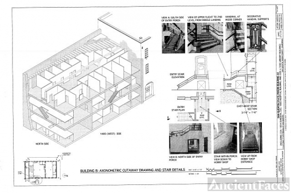 Building B: Axonometric Cutaway Drawing & Entry Stair...