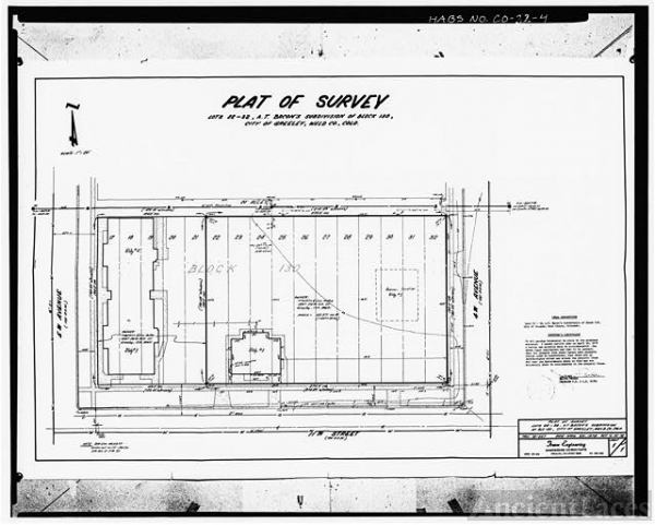 4. Plate of survey drawing - Lincoln Schools (Structure...