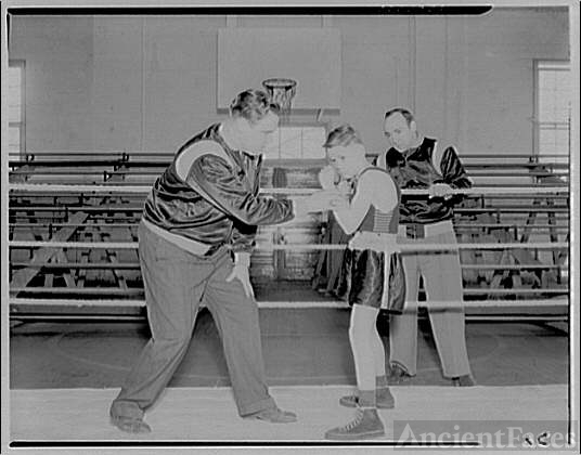 Charlotte Hall Military Academy. Boxing in ring