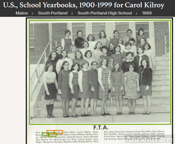 Carol Ann Kilroy--U.S., School Yearbooks, 1900-1999(1969) F.T.A