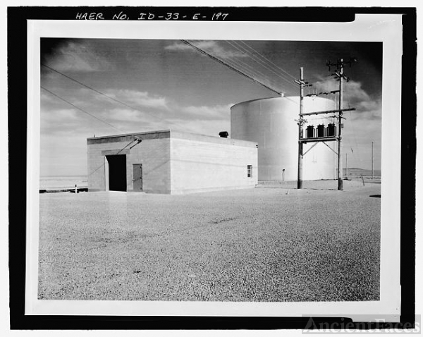 ADM. Water system pump house (TAN-610) and tank as...