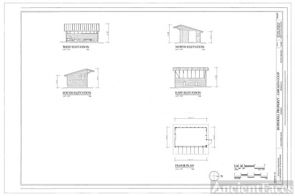 CHICKEN COOP PLAN AND ELEVATIONS. - Hopewell Plantation,...