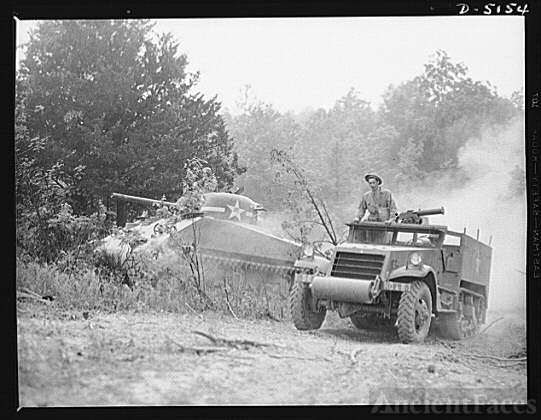 Fort Knox. M-4 tanks and crews. A new M-4 tank and a...