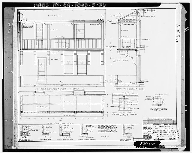 Photocopy of drawing located at National Archives, San...