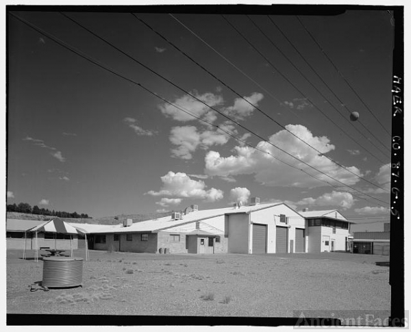 5. Oblique view of center and south sections of building....