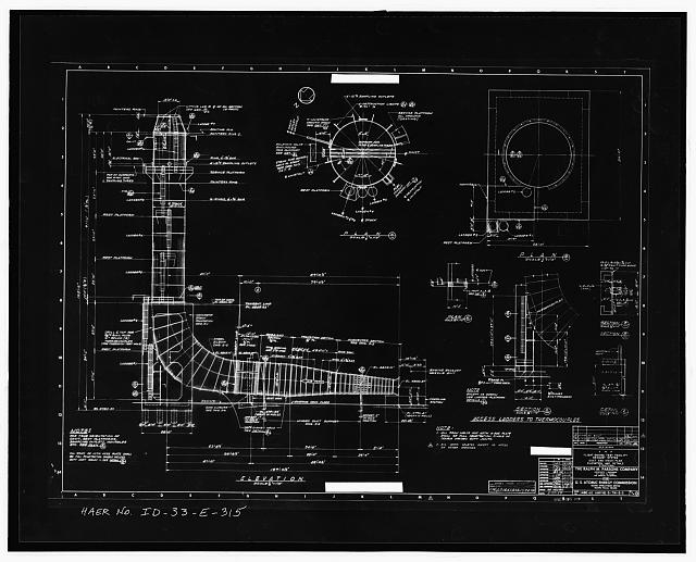 FET. Exhaust duct and stack. Plan, elevation, foundation,...