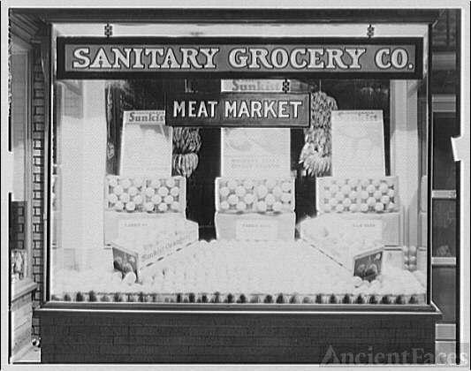 California Sunkist displays. Window display at Sanitary...