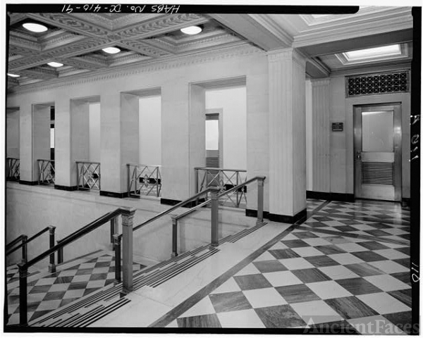 91. INTERIOR, SECOND FLOOR, MAIN CORRIDOR, SIDE AISLE...