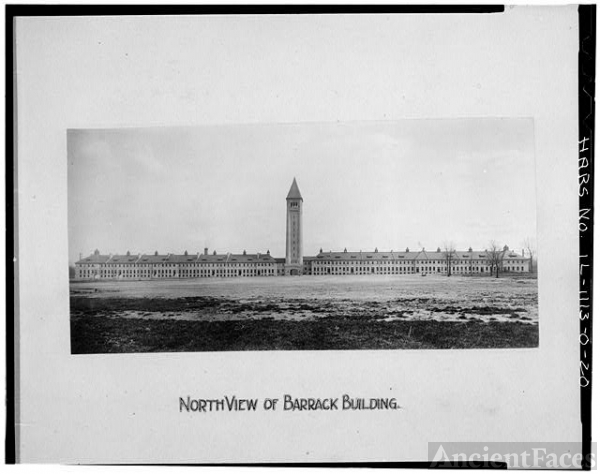 20. WATER TOWER-BARRACKS COMPLEX LOOKING SOUTH ACROSS THE...