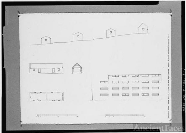 1. PLANS, ELEVATION, AND SECTIONS OF SLAVE QUARTERS
