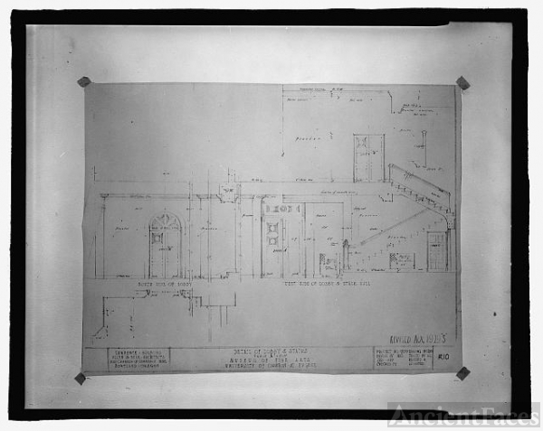48. Detail drawing of lobby stairs, c. 1929 - University...
