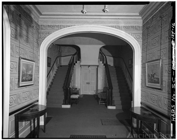 16. FIRST FLOOR HALL: LOOKING NORTH TO STAIRHALL. NOTE...