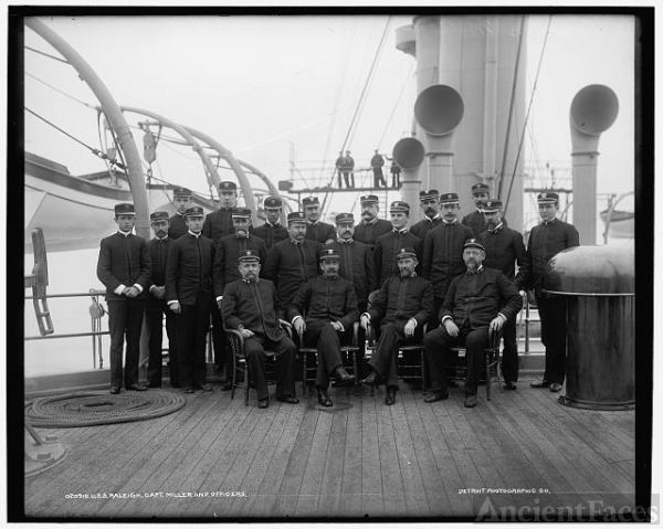 U.S.S. Raleigh, Capt. Miller and officers